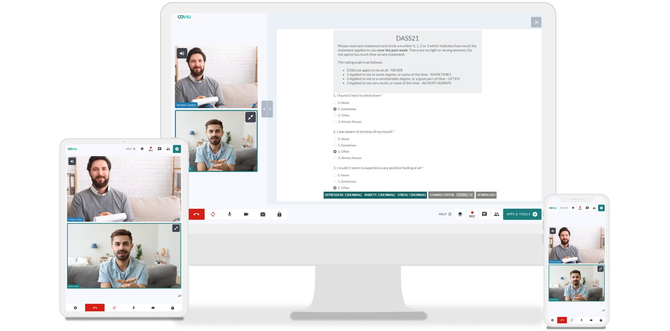 Install the DASS-21 App on Coviu | Apps